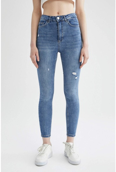 DeFacto Anna Super Skinny Fit Yırtık Detaylı Jean Pantolon X7307AZ22SP