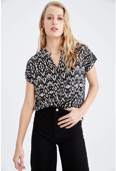 DeFacto Regular Fit Desenli Kısa Kollu Gömle I6173AZ22SM