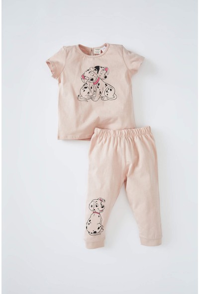 DeFacto Kız Bebek Köpek Baskılı Kısa Kollu Pamuklu Pijama Takım X0423A222SP