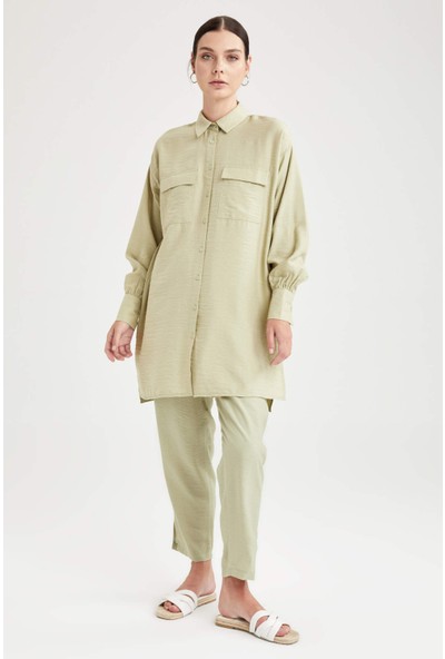 DeFacto Carrot Fit Esnek Belli Bilek Boy Dokuma Pantolon W4990AZ21HS