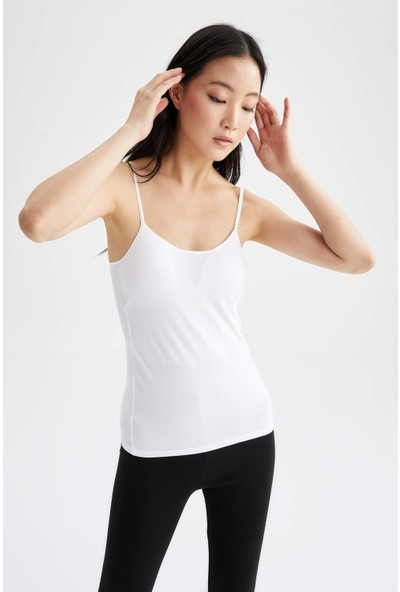 DeFacto Fall In Love Regular Fit İp Askılı Göğüs Kuplu Pamuklu Atlet N6090AZ22SP