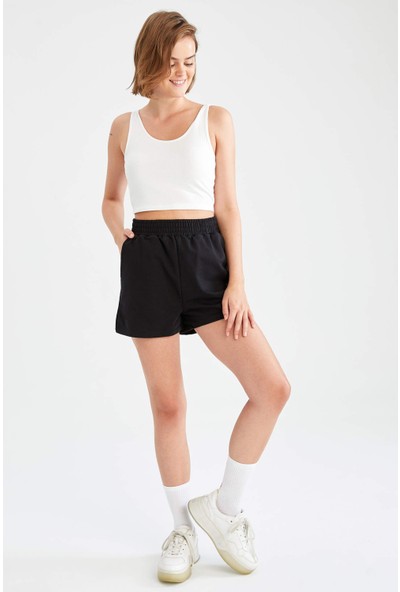 DeFacto Cepli Beli Lastikli Relax Fit Mini Şort W4623AZ21SM DeFacto Cepli Beli Lastikli Relax Fit Mini Şort W4623AZ21SM