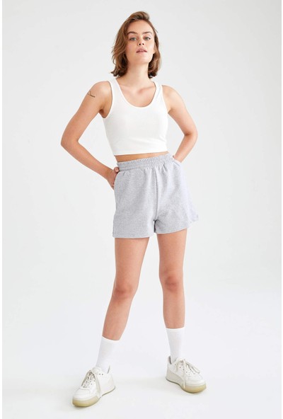 DeFacto Cepli Beli Lastikli Relax Fit Mini Şort W4623AZ21SM DeFacto Cepli Beli Lastikli Relax Fit Mini Şort W4623AZ21SM