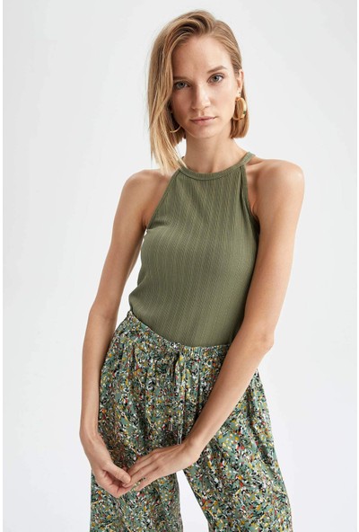 DeFacto Regular Fit Halter Yaka Kaşkorse Atlet V8658AZ21HS