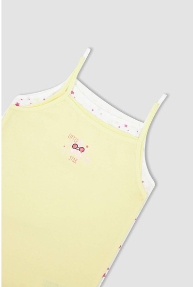 DeFacto Kız Çocuk Regular Fit Pamuklu 2'li Atlet X0839A622SM