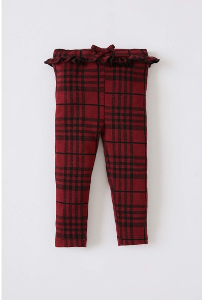 DeFacto Kız Bebek Ekose Desenli Yılbaşı Temalı Esnek Belli Alt W1905A221WN
