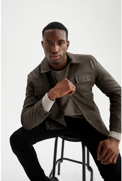 DeFacto Regular Fit Suni Deri Suni Deri Mont V9915AZ22SP DeFacto Regular Fit Suni Deri Suni Deri Mont V9915AZ22SP