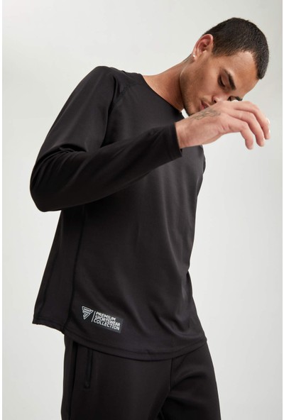 DeFacto Defacto Fit Slim Fit Bisiklet Yaka Uzun Kollu Tişört W4977AZ21HS