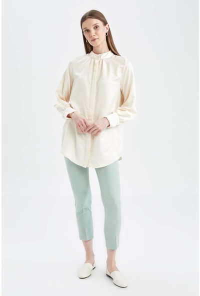 DeFacto Carrot Fit Yüksek Belli Dokuma Pantolon Y4692AZ22SP