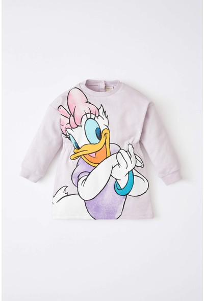 DeFacto Kız Bebek Daisy Duck Lisanslı Pamuklu Uzun Kollu Elbise W9081A222SP DeFacto Kız Bebek Daisy Duck Lisanslı Pamuklu Uzun Kollu Elbise W9081A222SP