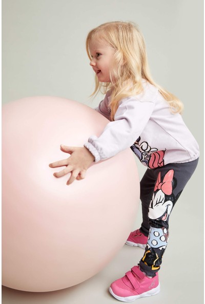 DeFacto Kız Bebek Mickey & Minnie Lisanslı Regular Fit Esnek Fitilli Tayt W9060A222SP