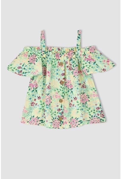 DeFacto Kız Çocuk Çiçek Desenli Kısa Kollu Bluz T4056A622SM DeFacto Kız Çocuk Çiçek Desenli Kısa Kollu Bluz T4056A622SM