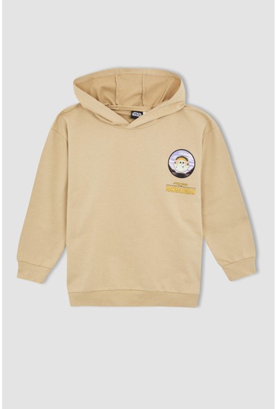 DeFacto Erkek Çocuk Star Wars Mandalorian Lisanslı Relax Fit Kapüşonlu Sweatshirt V8640A622SP DeFacto Erkek Çocuk Star Wars Mandalorian Lisanslı Relax Fit Kapüşonlu Sweatshirt V8640A622SP