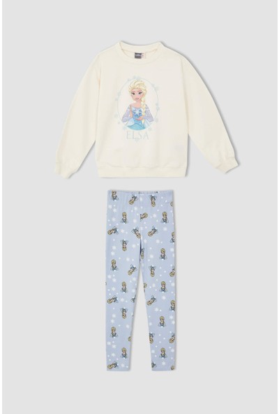 DeFacto Kız Çocuk Frozen Lisanslı Uzun Kollu Pijama Takım W7118A622SP