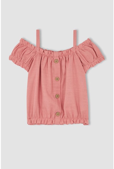 DeFacto Kız Çocuk Askılı Kısa Kollu Bluz T4062A622SM