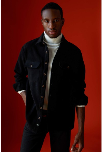 DeFacto Relax Fit Çift Cepli Kaşe Gömlek W1269AZ21WN