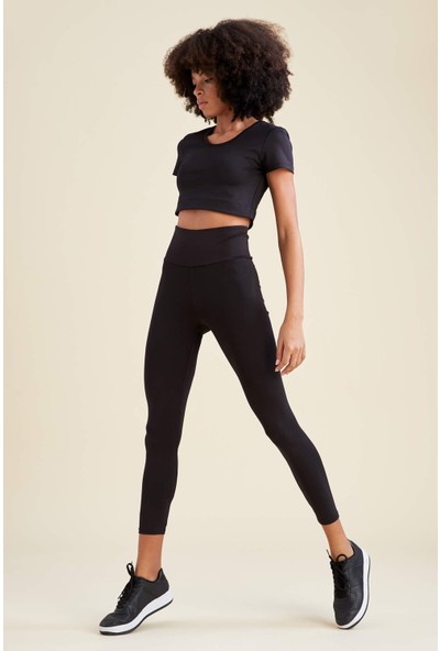 DeFacto Defacto Fit Ekstra Slim Fit Yüksek Bel Toparlayıcı Crop Spor Tayt U1737AZ22SP