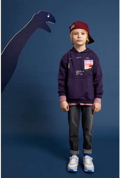 DeFacto Erkek Çocuk Relax Fit  Baskılı Kapüşonlu Sweatshirt W7780A622SP DeFacto Erkek Çocuk Relax Fit  Baskılı Kapüşonlu Sweatshirt W7780A622SP