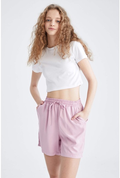 DeFacto Relax Fit Cepli Viskon Şort W3146AZ22SM