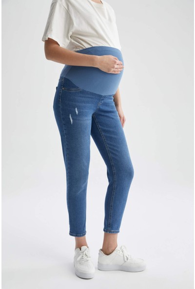 DeFacto Boyfriend Yüksek Bel Yırtık Detaylı Hamile Jean Pantolonu X2069AZ22SP DeFacto Boyfriend Yüksek Bel Yırtık Detaylı Hamile Jean Pantolonu X2069AZ22SP