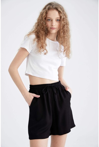 DeFacto Relax Fit Cepli Viskon Şort W3146AZ22SM