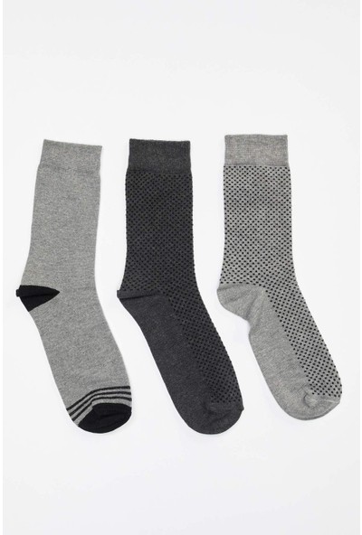 DeFacto Erkek Pamuk 3'lü Uzun Çorap R8085AZNS