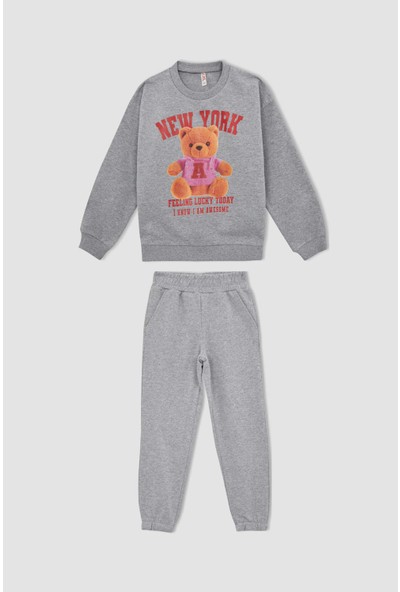 DeFacto Kız Çocuk Regular Fit Bisiklet Yaka Uzun Kollu Kalın Kumaş 2'li Knitted set W7114A622SP DeFacto Kız Çocuk Regular Fit Bisiklet Yaka Uzun Kollu Kalın Kumaş 2'li Knitted set W7114A622SP
