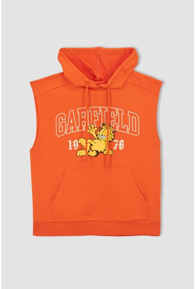DeFacto Coool Oversize Fit Garfield Lisanslı Kapüşonlu Kanguru Cepli Kolsuz Sweatshirt X0936AZ22SP DeFacto Coool Oversize Fit Garfield Lisanslı Kapüşonlu Kanguru Cepli Kolsuz Sweatshirt X0936AZ22SP