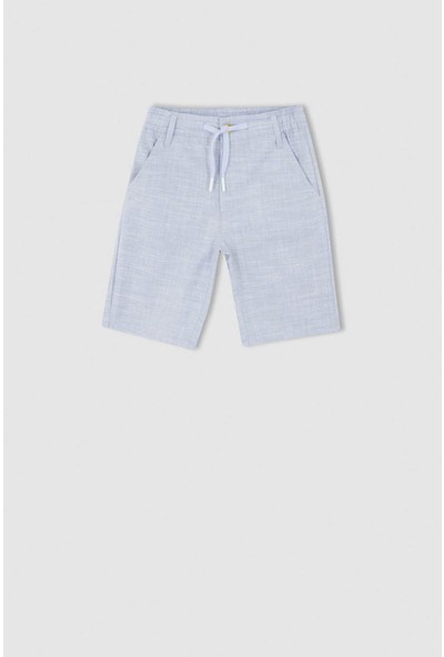 Erkek Çocuk Bağcıklı Keten Görünümlü Bermuda ŞORT W8728A622SM