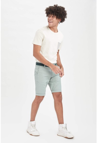 DeFacto Slim Fit Kemerli Chino Bermuda N0807AZ21SM DeFacto Slim Fit Kemerli Chino Bermuda N0807AZ21SM