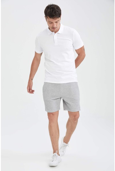 DeFacto Slim Fit Beli Bağcıklı Geri Dönüşümlü Şort U3311AZ21SM