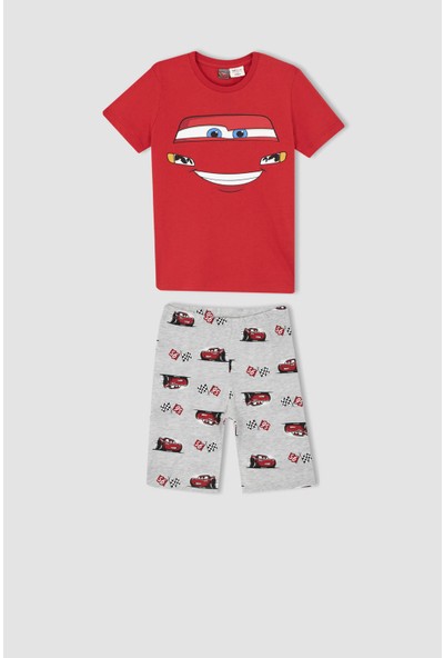 DeFacto Erkek Çocuk Cars 3 Lisanslı Kısa Kollu Pamuklu Pijama Takım X3813A622SP
