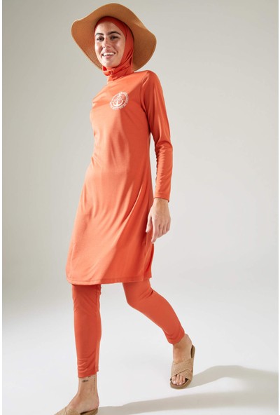 DeFacto Yazı Baskılı Burkini Tesettür Mayo U2263AZ21SM