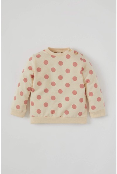 Defacto Kız Bebek Puantiye Desenli Sweatshirt U7779A221SP