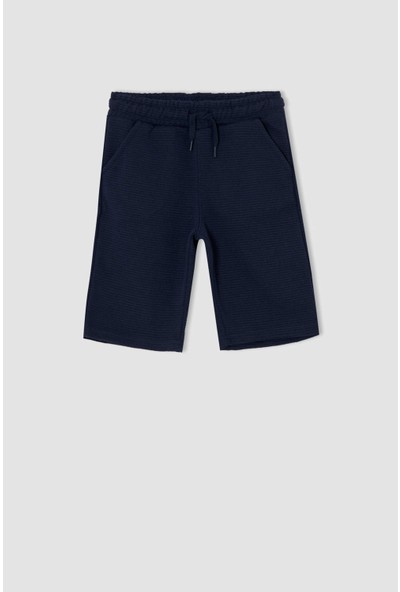 Defacto Erkek Çocuk Dokulu Kumaş Bermuda Şort U4619A621SP