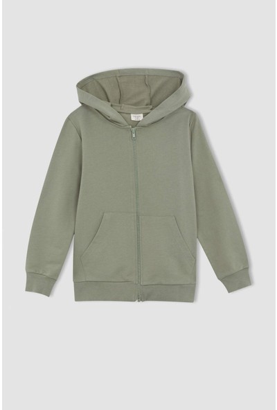 DeFacto Erkek Çocuk Regular Fit Kapüşonlu Basic Sweat Hırka W6958A622SP DeFacto Erkek Çocuk Regular Fit Kapüşonlu Basic Sweat Hırka W6958A622SP