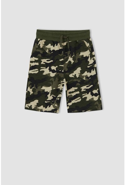 Defacto Erkek Çocuk Kamuflaj Desenli Bermuda Şort U4718A621SP