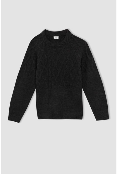 DeFacto Erkek Çocuk Regular Fit Bisiklet Yaka Kazak X1106A621CW DeFacto Erkek Çocuk Regular Fit Bisiklet Yaka Kazak X1106A621CW