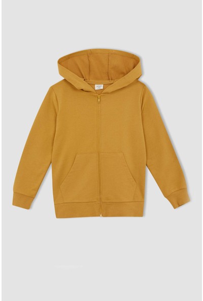DeFacto Erkek Çocuk Regular Fit Kapüşonlu Basic Sweat Hırka W6958A622SP DeFacto Erkek Çocuk Regular Fit Kapüşonlu Basic Sweat Hırka W6958A622SP