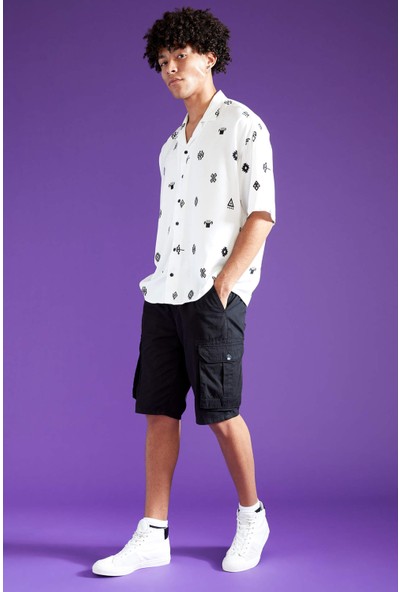 DeFacto Regular Fit Kargo Cepli Bermuda Şort N8607AZ21SM DeFacto Regular Fit Kargo Cepli Bermuda Şort N8607AZ21SM