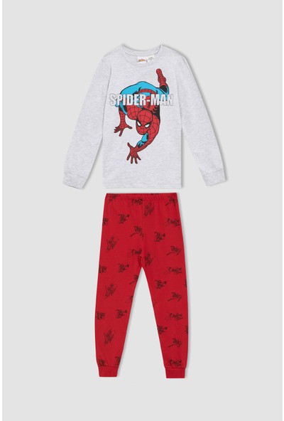 DeFacto Erkek Çocuk Spider Man Lisanslı Uzun Kollu Pijama Takım W4217A622SP