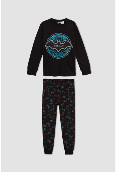 DeFacto Erkek Çocuk Batman Lisanslı Regular Fit Uzun Kollu Pijama Takımı W8150A622SP DeFacto Erkek Çocuk Batman Lisanslı Regular Fit Uzun Kollu Pijama Takımı W8150A622SP
