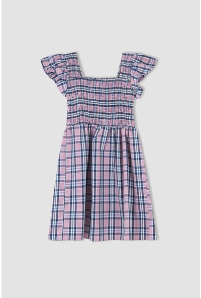 DeFacto Kız Çocuk Regular Fit Kare Desenli Kare Yaka Gipeli Flanel Elbise X6597A622SP DeFacto Kız Çocuk Regular Fit Kare Desenli Kare Yaka Gipeli Flanel Elbise X6597A622SP