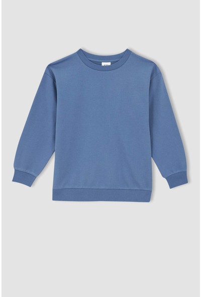 DeFacto Erkek Çocuk Oversize Fit Bisiklet Yaka Basic Sweatshirt X2758A622SP DeFacto Erkek Çocuk Oversize Fit Bisiklet Yaka Basic Sweatshirt X2758A622SP