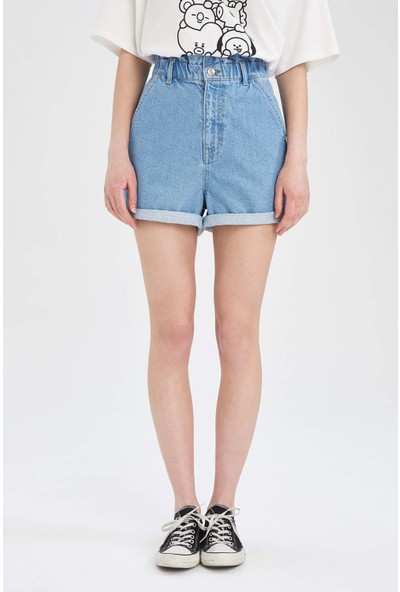 Defacto Paperbag Yüksek Belli Relax Fit Mini Jean Şort U3023AZ21SM Defacto Paperbag Yüksek Belli Relax Fit Mini Jean Şort U3023AZ21SM