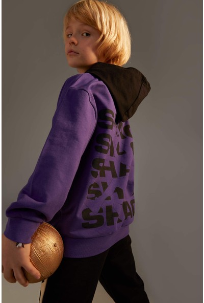 DeFacto Erkek Çocuk Shaquille O'Neal Lisanslı Relax Fit Kapüşonlu Sırt Baskılı Swearshirt W7492A622SP DeFacto Erkek Çocuk Shaquille O'Neal Lisanslı Relax Fit Kapüşonlu Sırt Baskılı Swearshirt W7492A622SP