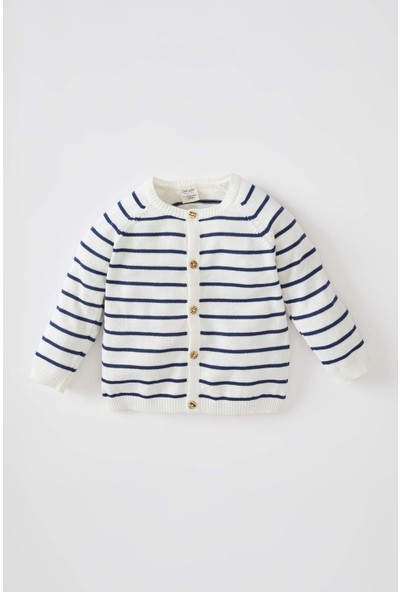 DeFacto Erkek Bebek Çizgi Desenli Düğmeli Triko Hırka W6536A222SP DeFacto Erkek Bebek Çizgi Desenli Düğmeli Triko Hırka W6536A222SP