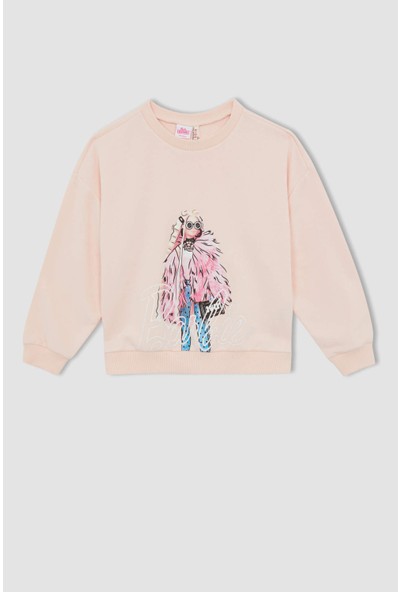 DeFacto Kız Çocuk Barbie Lisanslı Regular Fit Bisiklet Yaka Sweatshirt W7113A622SP DeFacto Kız Çocuk Barbie Lisanslı Regular Fit Bisiklet Yaka Sweatshirt W7113A622SP