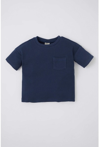 DeFacto Erkek Bebek Regular Fit Kısa Kollu Waffle Dokulu Tişört W7998A222SM