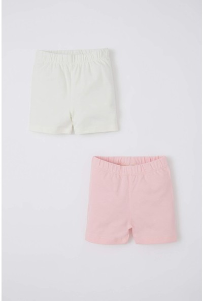 DeFacto Kız Bebek Regular Fit Basic Esnek Belli Kısa 2'li Tayt W9076A222SP